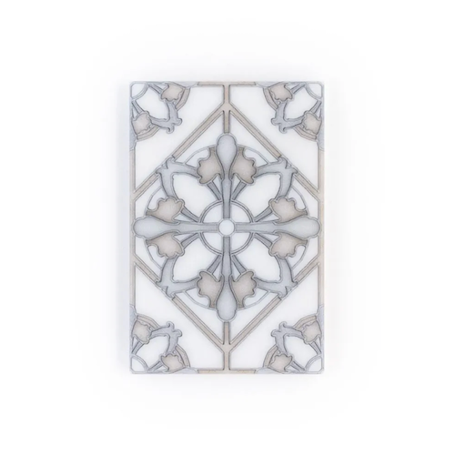 Jeffrey Court Classic Statuario Classic Statuario Floral Imprint Tile ...