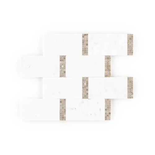 Jeffrey Court Park Place Empire Beige Honed & Polished Marble Mosaic ...