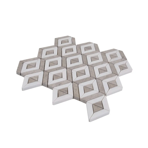 Jeffrey Court Rotunda Tunisian Grey Honed Marble & Limestone Mosaic ...