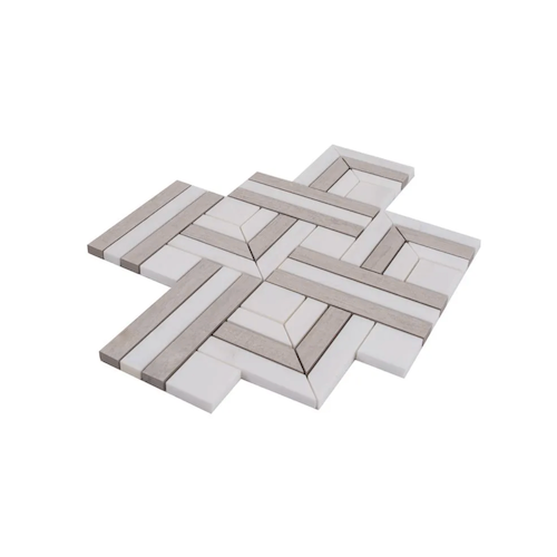 Jeffrey Court Rotunda Beige Honed & Matte Marble & Porcelain Mosaic ...