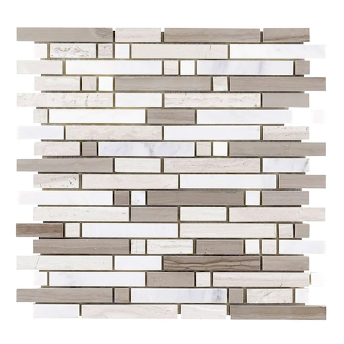 Jeffrey Court Stream Stone Modish A Grey / Taupe / White Mosaic — Stone ...
