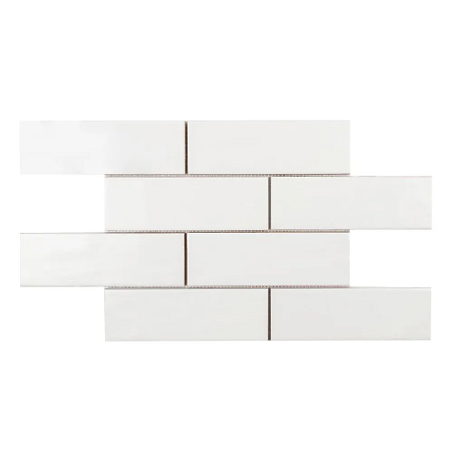 Jeffrey Court Spec 09 White Matte and Glossy & Matte Ceramic Mosaic ...