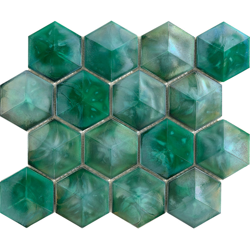 Mir Allure Green Glossy Glass Mosaic | Lowest Price — Stone & Tile ...