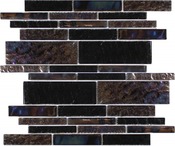 Full Sheet Sample - Aquatica Treasure Blackstone Random Linear Glass M ...