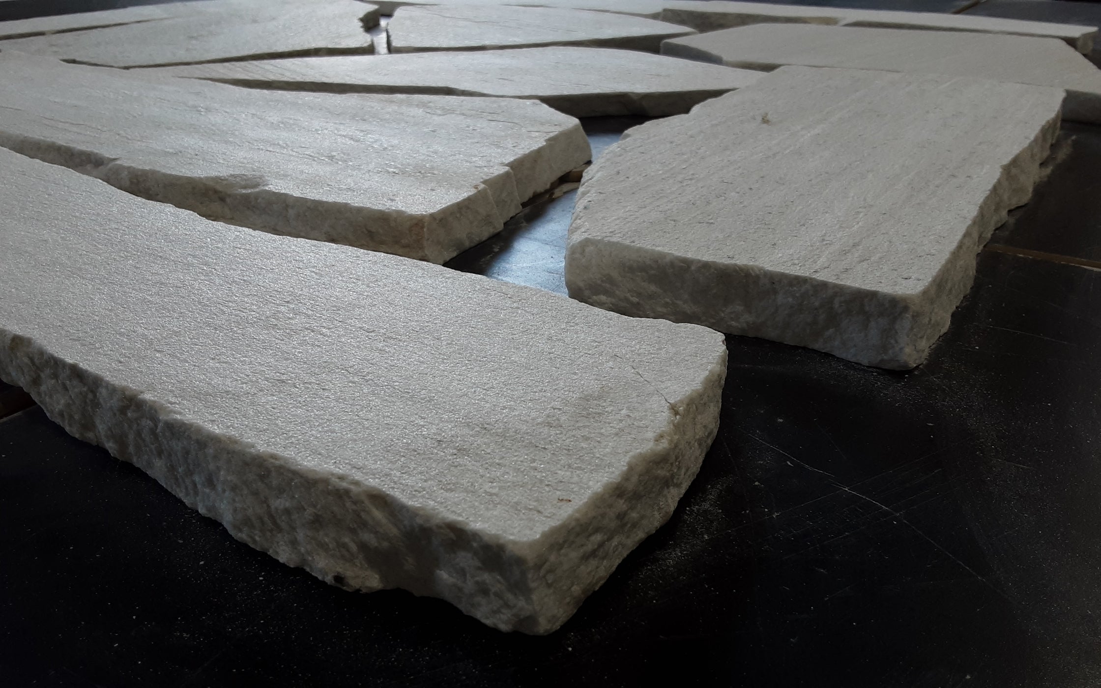Brazilian White Natural Cleft Face & Back Quartzite Flagstone — Stone ...
