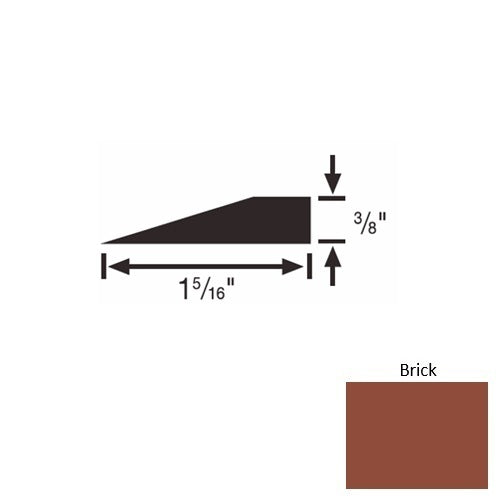 Roppe Solid 188 Brick Rubber Reducer Strip | Lowest Price — Stone ...