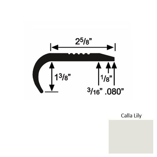 Roppe Solid 695 Calla Lily Rubber Residential Stair Nosing — Stone ...