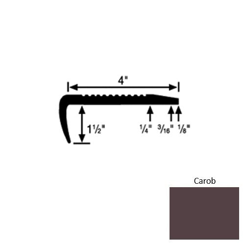 Roppe Solid Carob Rubber Commercial Stair Nosing with 2" Abrasive Strip ...