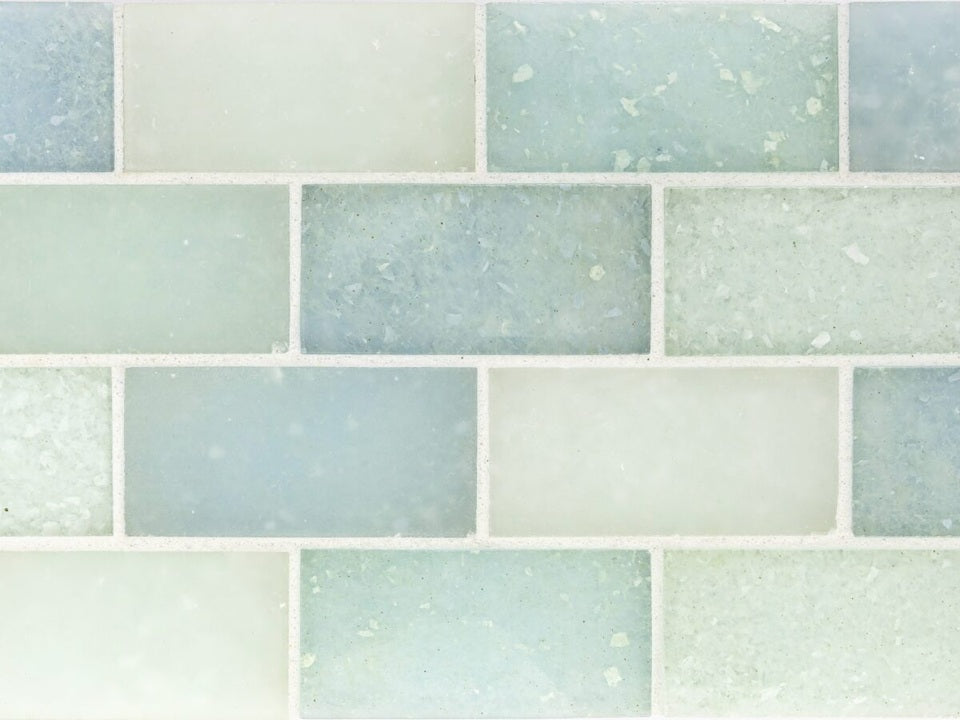 CeramicaEtc Liquid Caribbean Blends Clear & Frosted Glass Mosaic ...