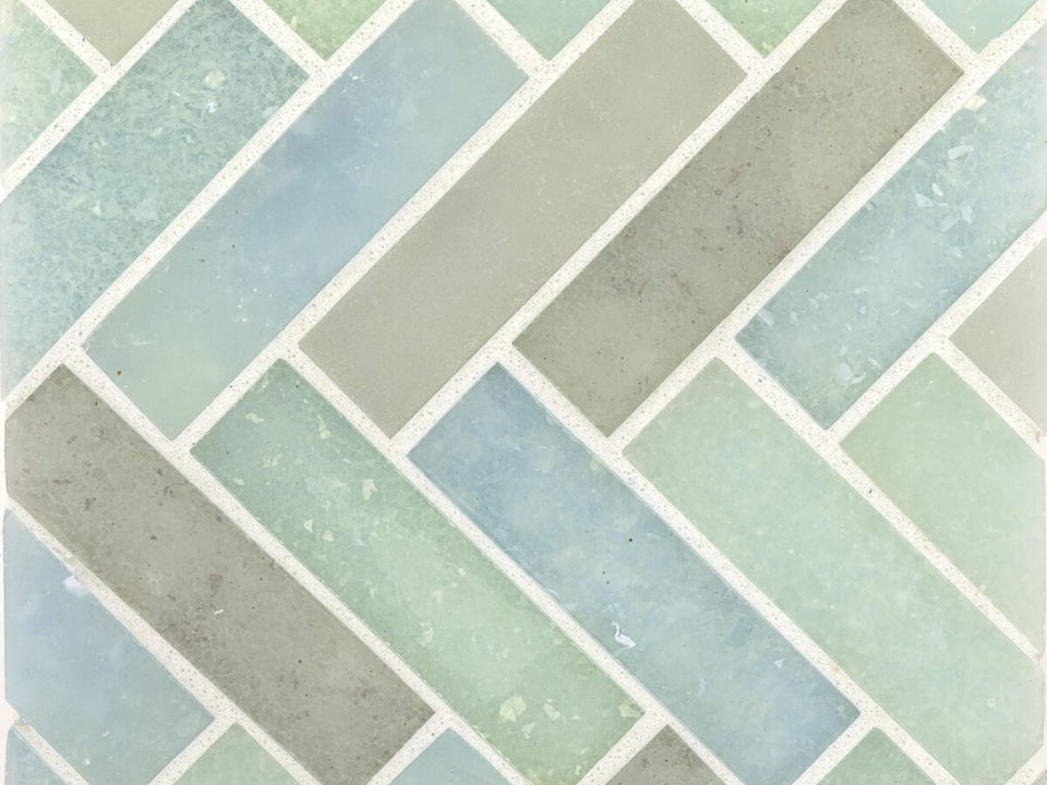 CeramicaEtc Liquid Yellowstone Blends Clear & Frosted Glass Mosaic ...