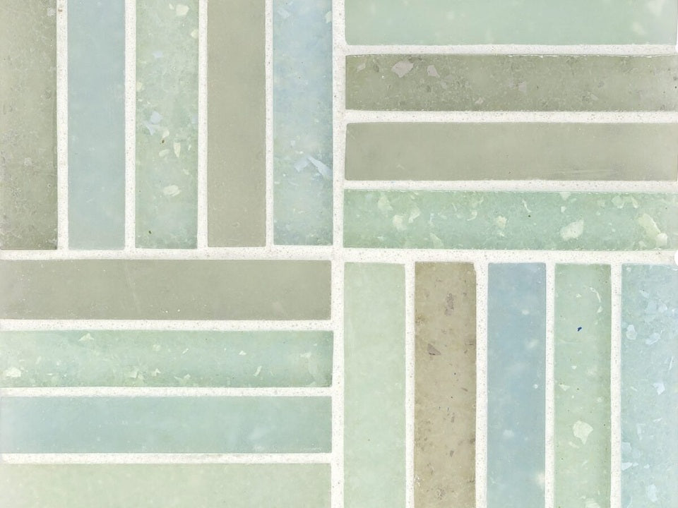 CeramicaEtc Liquid Yellowstone Blends Clear & Frosted Glass Mosaic ...