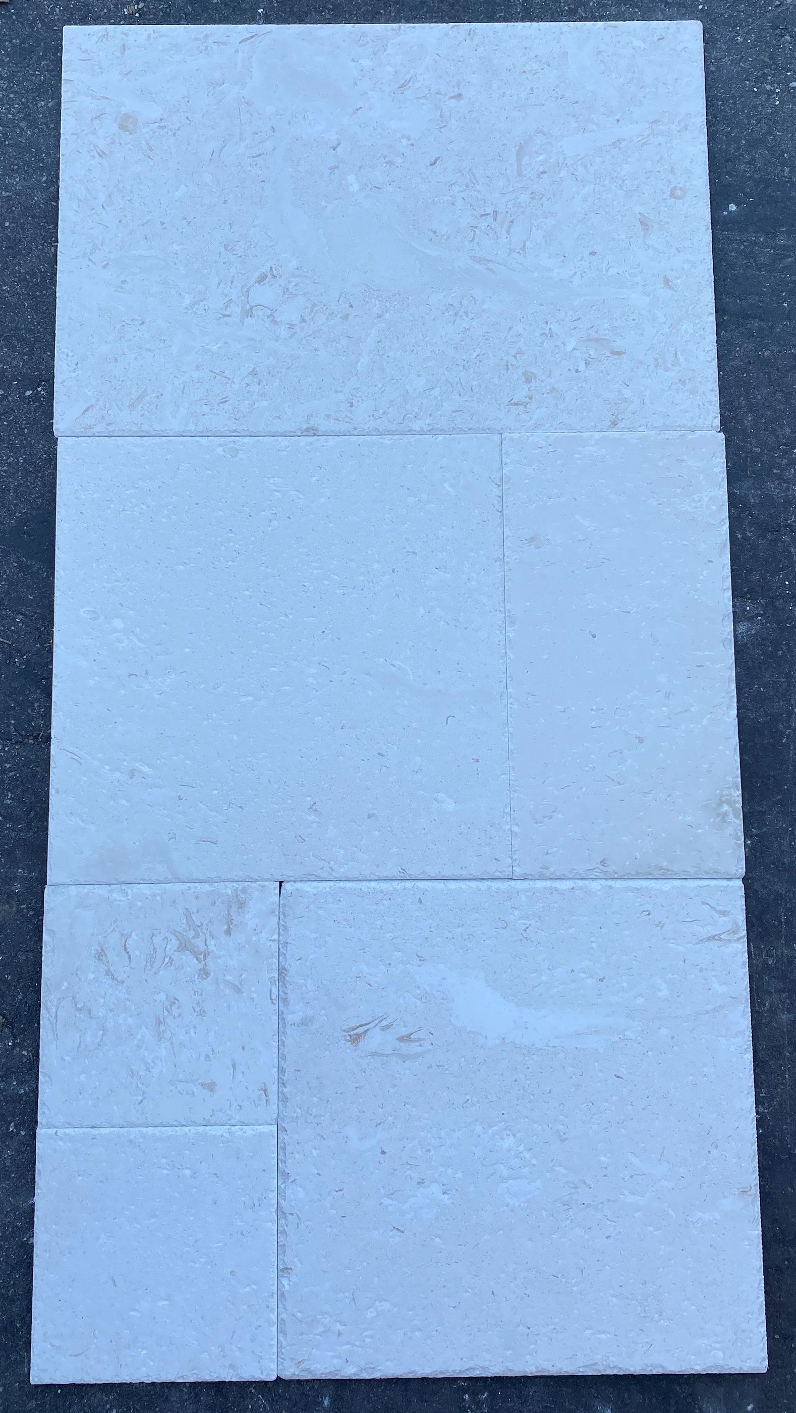 Champagne Chiseled & Brushed Limestone French Versailles Pattern ...