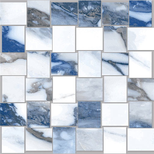 Happy Floors Crash Blue Natural Porcelain Mosaic | Lowest Price — Stone ...