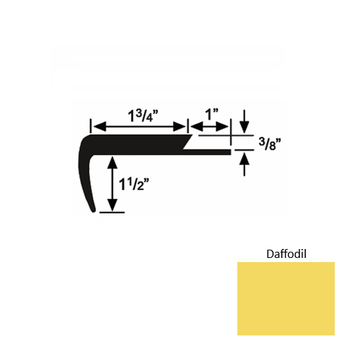 Roppe Solid 692 Daffodil Rubber Single Flange Carpet Stair Nosing ...