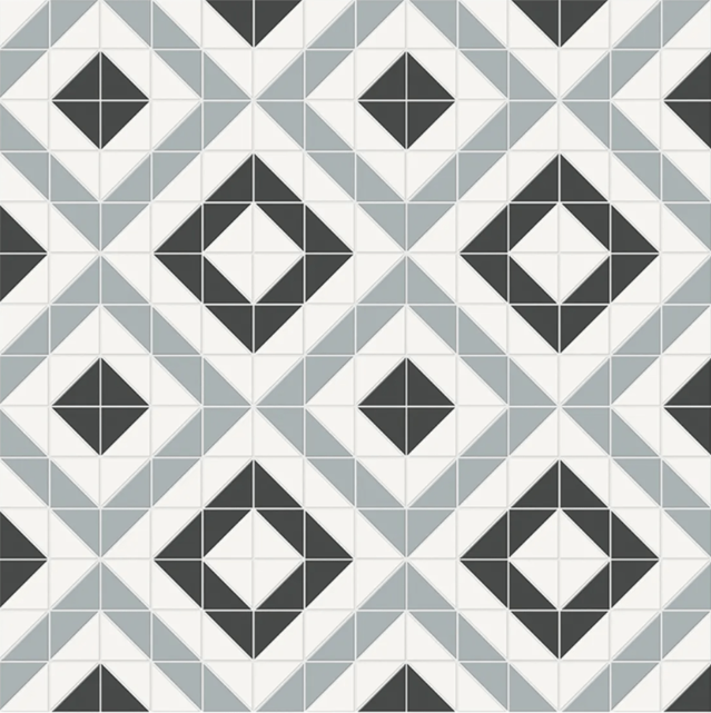 Full Sheet Sample - Soho Dawn Blend Cubic Pattern Porcelain Mosaic - 1 ...