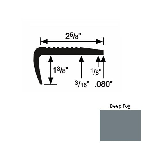 Roppe Solid 687 Deep Fog Rubber Residential Stair Nosing — Stone & Tile ...