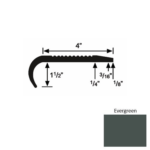 Roppe Solid 682 Evergreen Rubber Commercial Stair Nosing — Stone & Tile ...