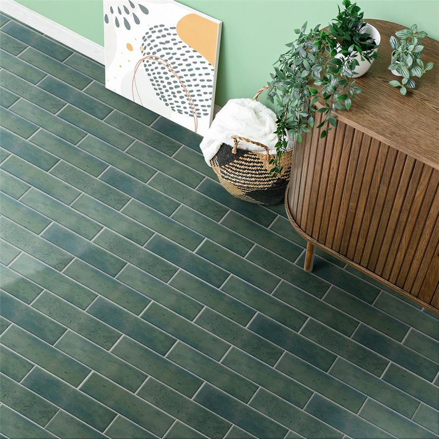 Somer Tile Capri Brick Oliva Glossy Porcelain Tile | Lowest Price — Stone & Tile Shoppe, Inc.