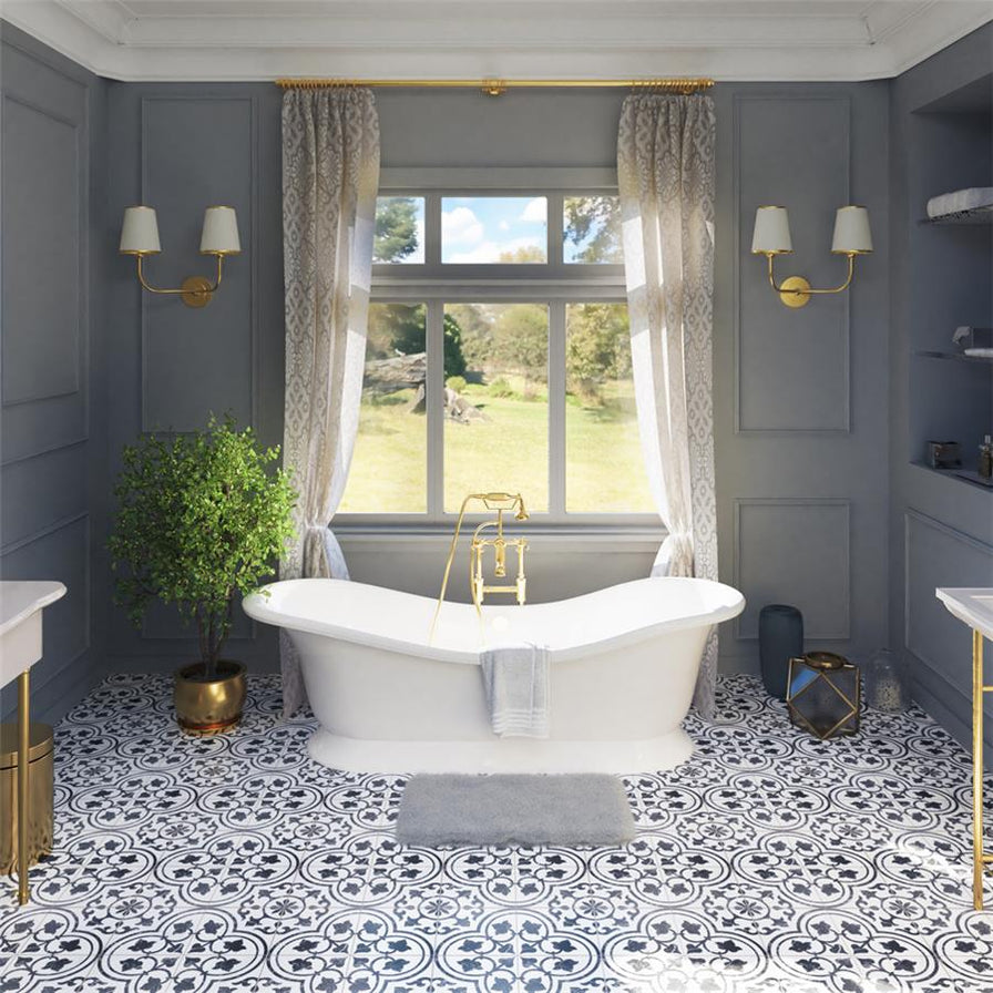 Somer Tile Merzoni Ornate Marquina Matte Porcelain Tile | Lowest Price — Stone & Tile Shoppe, Inc.