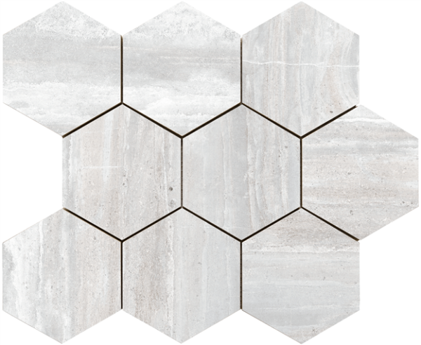 Happy Floors Fossil White Natural Porcelain Mosaic | Lowest Price ...
