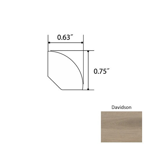 GemCore Onyx Davidson Quartz Enhanced UV Coating Vinyl Quarter Round ...