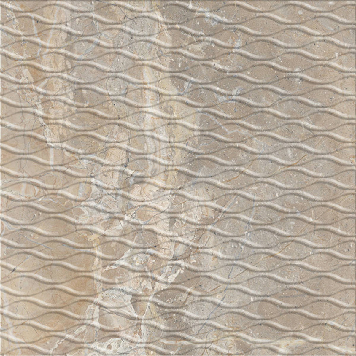 Full Tile Sample - Golden Age Beige Deco Porcelain Tile - 12" x 12" x ...