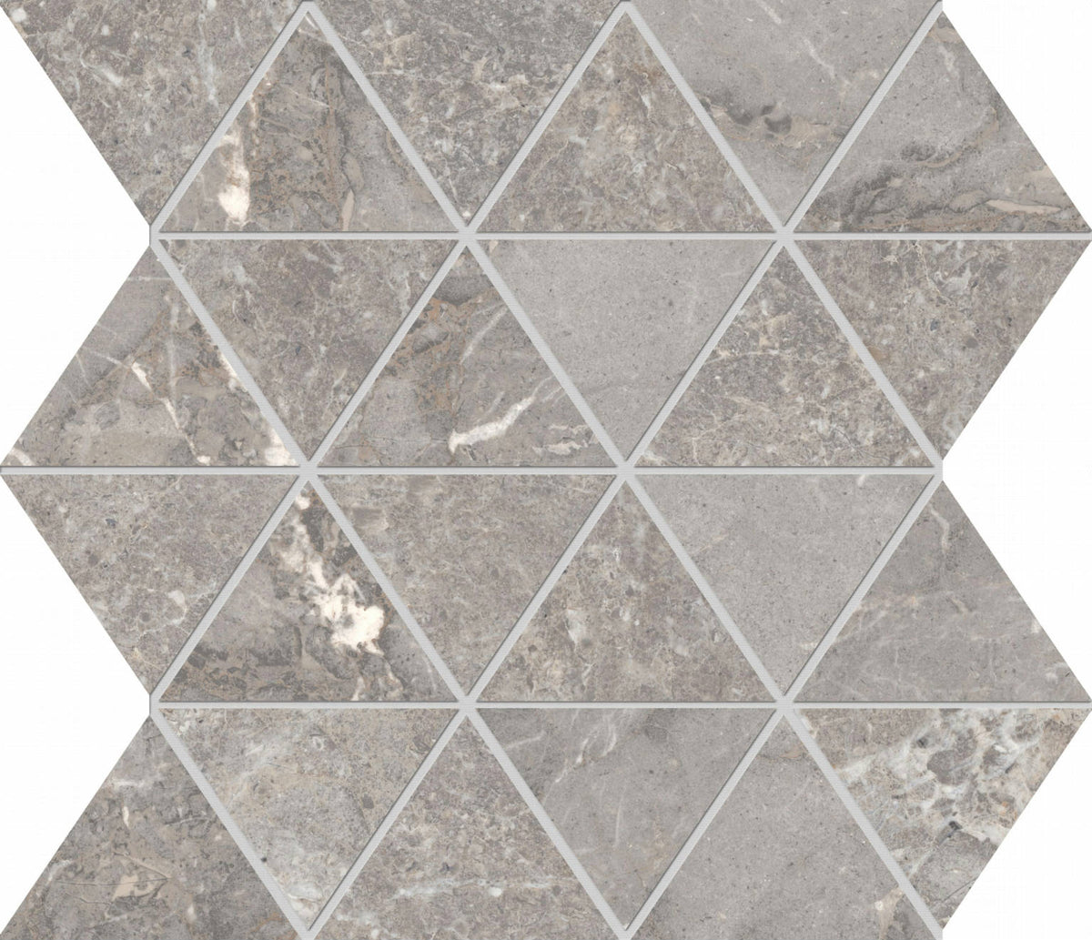Full Sheet Sample - Golden Age Grey Triangle Porcelain Mosaic - 10.25 ...