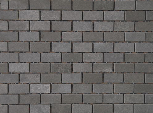 Full Sheet Sample - Inca Grey Basalt Mosaic - 1.5 CM x 3 CM x 3/8" Hon ...