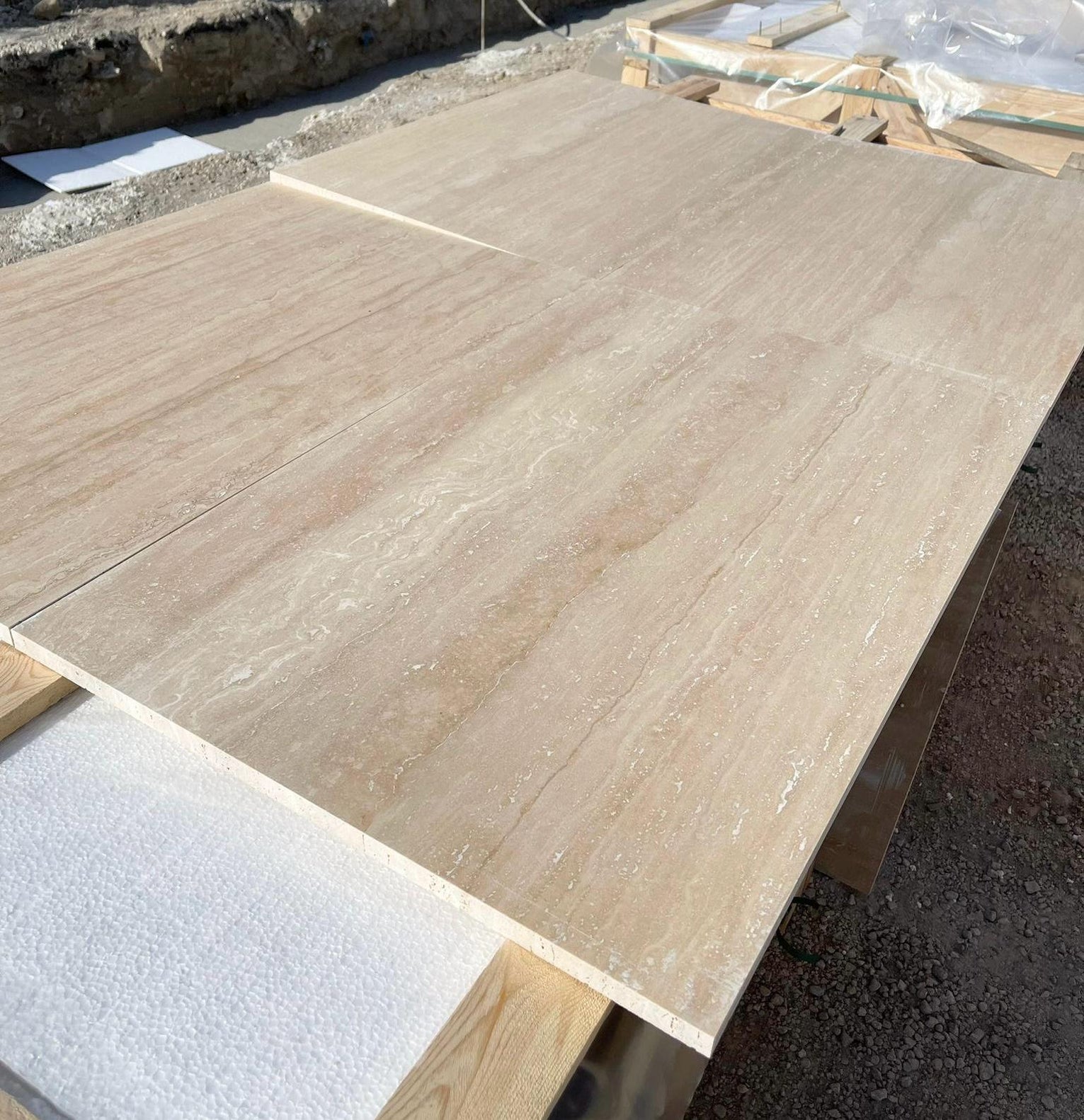 Ivory Vein Cut Filled & Honed Travertine Tile | Lowest Price — Stone ...