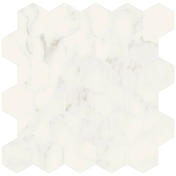 Milestone Jem Adagio White Matte & Polished Porcelain Mosaic — Stone ...
