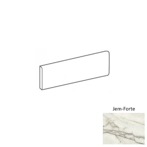 Milestone Jem Forte White Matte & Polished Porcelain Bullnose — Stone ...