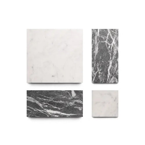 Zia Tile Marble Etna in Carrara & Grigio Carnico Honed Marble Pattern — Stone & Tile Shoppe, Inc.