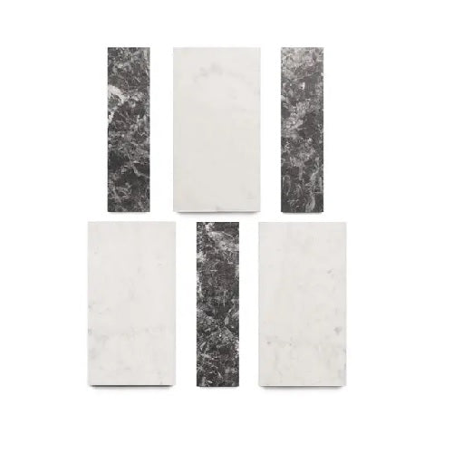 Zia Tile Marble Lorenzo in Carrara & Grigio Carnico Honed Marble Pattern — Stone & Tile Shoppe, Inc.