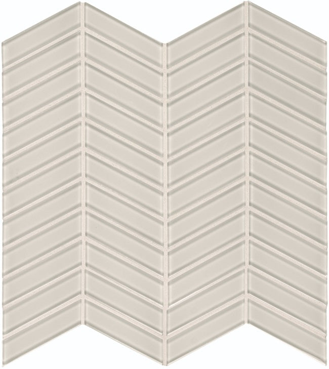 Full Sheet Sample - Aquatica Element Mist Chevron Glass Mosaic - 11.75 ...