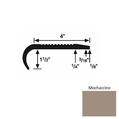 Roppe Solid 678 Mochaccino Rubber Commercial Stair Nosing — Stone & Tile Shoppe, Inc.