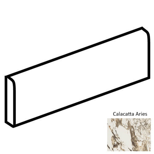 Daltile Panoramic Duet CM21 Calacatta Aries Porcelain Bullnose — Stone ...