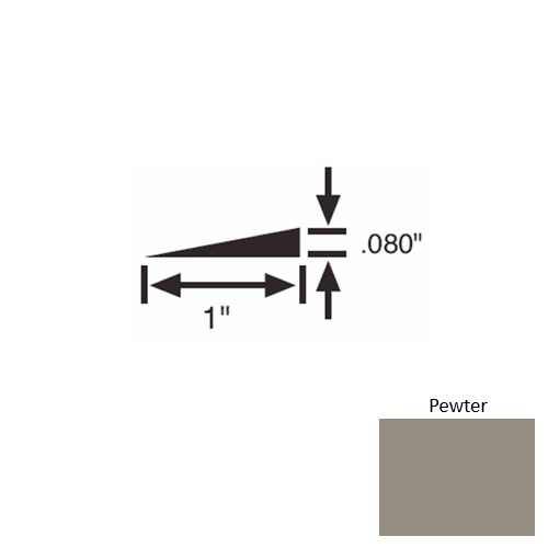 Roppe Solid 178 Pewter Rubber Reducer Strip | Lowest Price — Stone ...