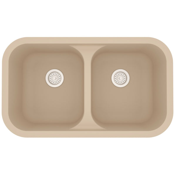 Karran Q-350-BI Bisque Seamless Undermount Double Bowl Kitchen Sink ...