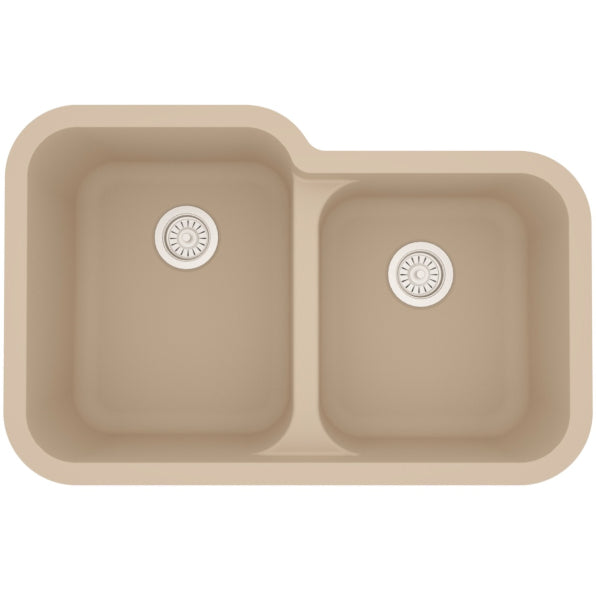 Karran Q-360R-BI Bisque Seamless Undermount Double Bowl Kitchen Sink ...