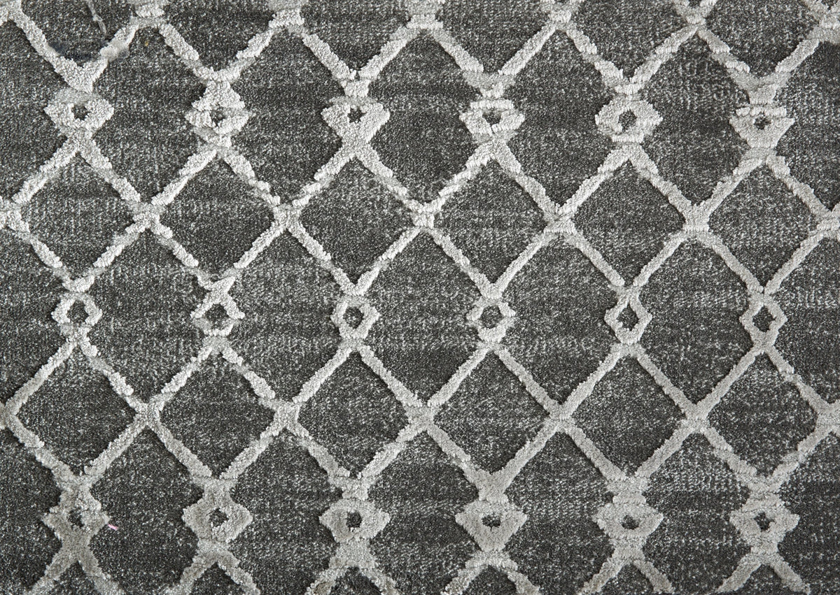 Stanton Relax Centered Metal Pattern Polysilk Blend Carpet — Stone ...