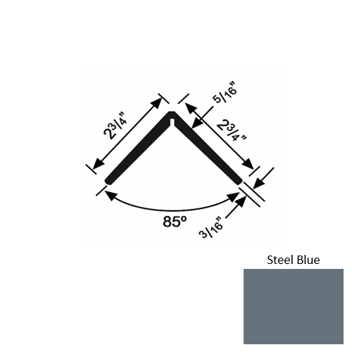 Roppe Solid 177 Steel Blue Rubber Corner Guard | Lowest Price — Stone ...