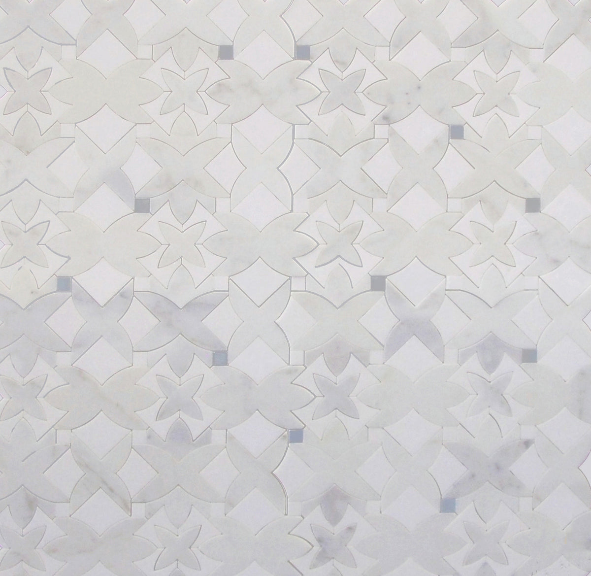 Full Sheet Sample - Tulip Waterjet Flower Marble Mosaic - 12" x 12" x ...
