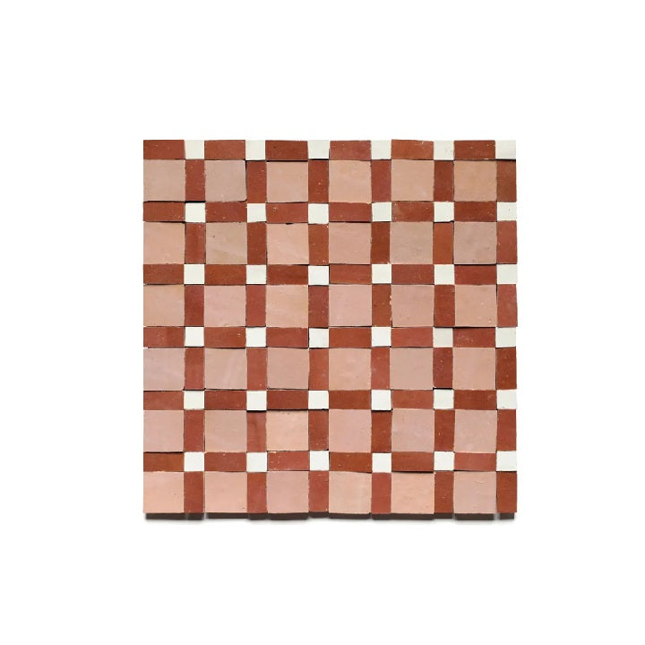 Full Sheet Sample - Zellige Gambit 4 Clay Mosaic - 0.75" x 0.75" + 0.7 ...
