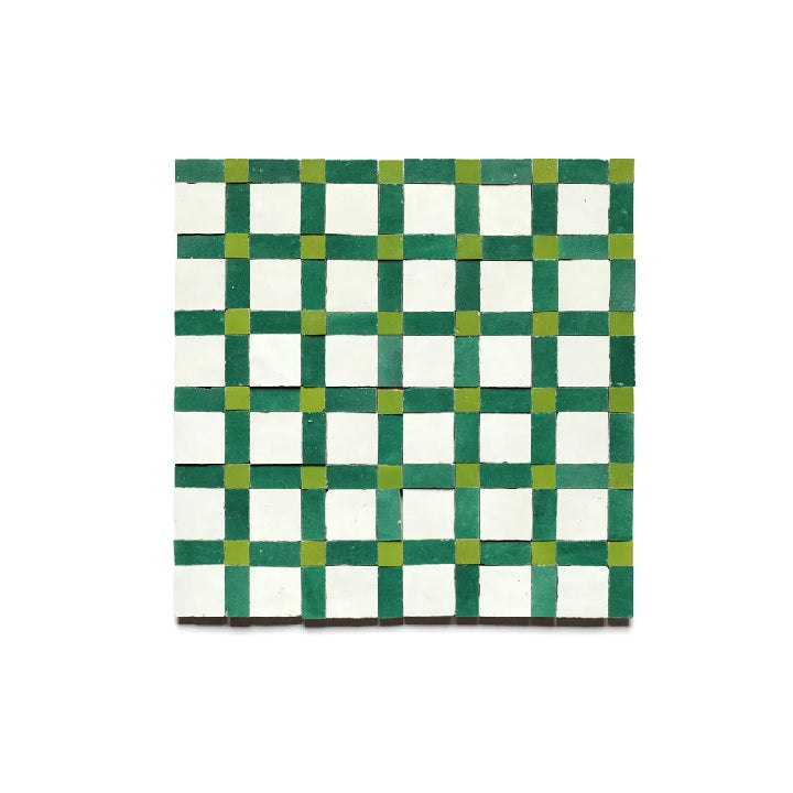 Full Sheet Sample - Zellige Gambit 6 Clay Mosaic - 0.75" x 0.75" + 0.7 ...