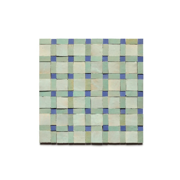 Full Sheet Sample - Zellige Gambit 7 Clay Mosaic - 0.75" x 0.75" + 0.7 ...