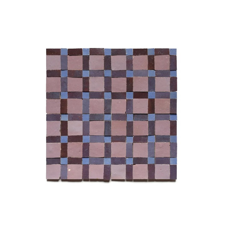 Full Sheet Sample - Zellige Gambit 8 Clay Mosaic - 0.75" x 0.75" + 0.7 ...