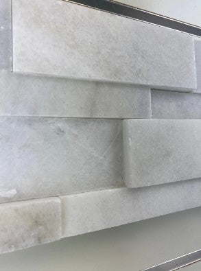 Afyon White 3D Honed Marble Ledgestone Corner | Lowest Price — Stone & Tile Shoppe, Inc.