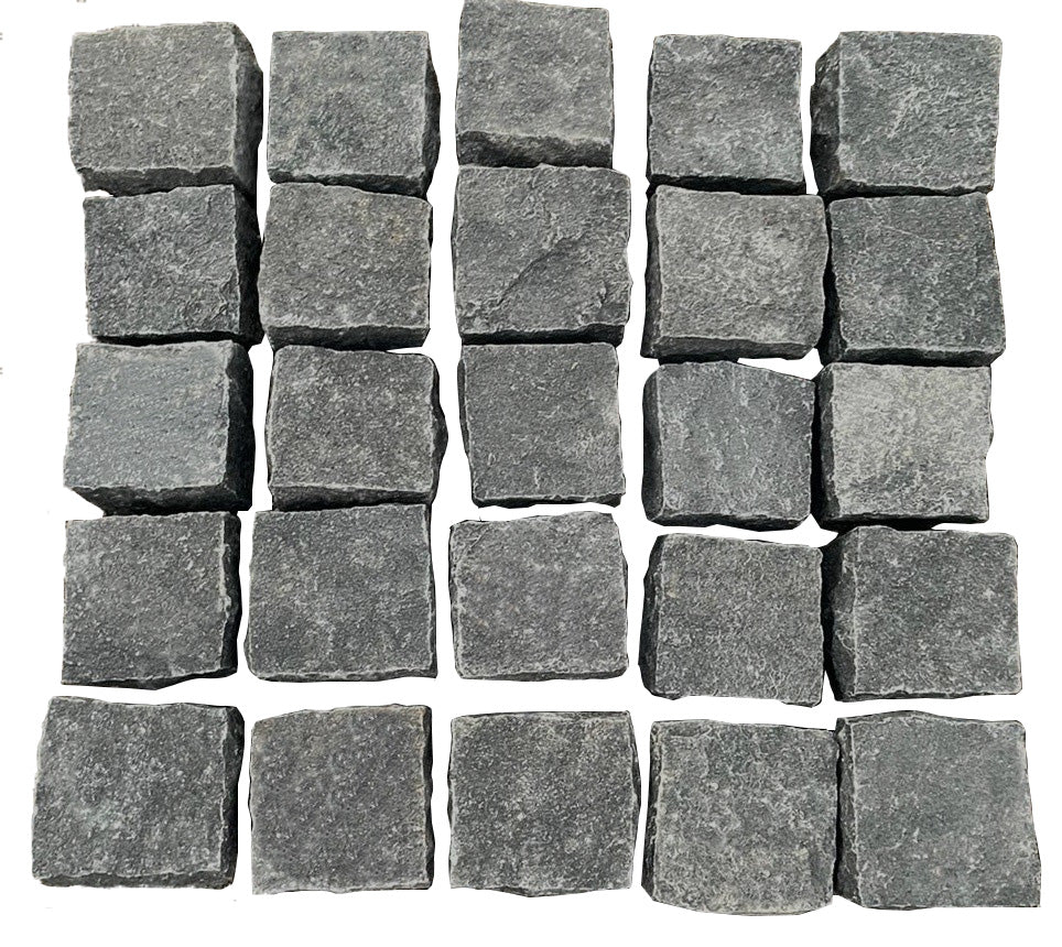Black Natural Cleft Face & Back Granite Cobble | Lowest Price — Stone ...