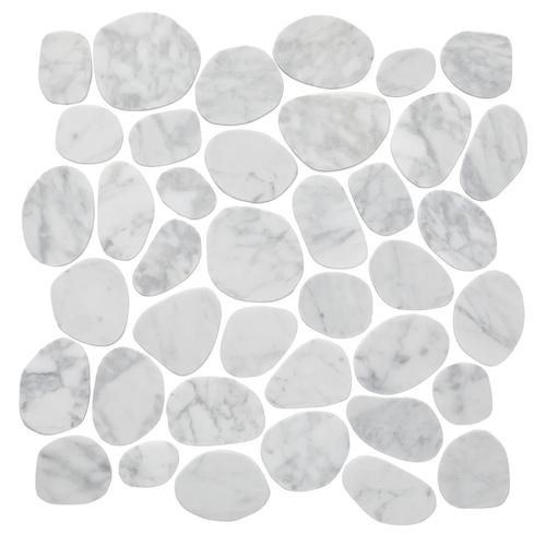 Island Stone Pebble Carrara Honed Marble Mosaic | Lowest Price — Stone ...