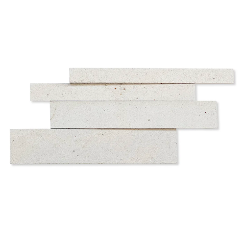 Island Stone V Parallels White Fossil Honed Limestone Tile — Stone ...